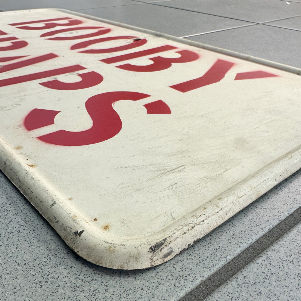 Original Metal Booby Traps Sign – The Outdoor Gear Co.